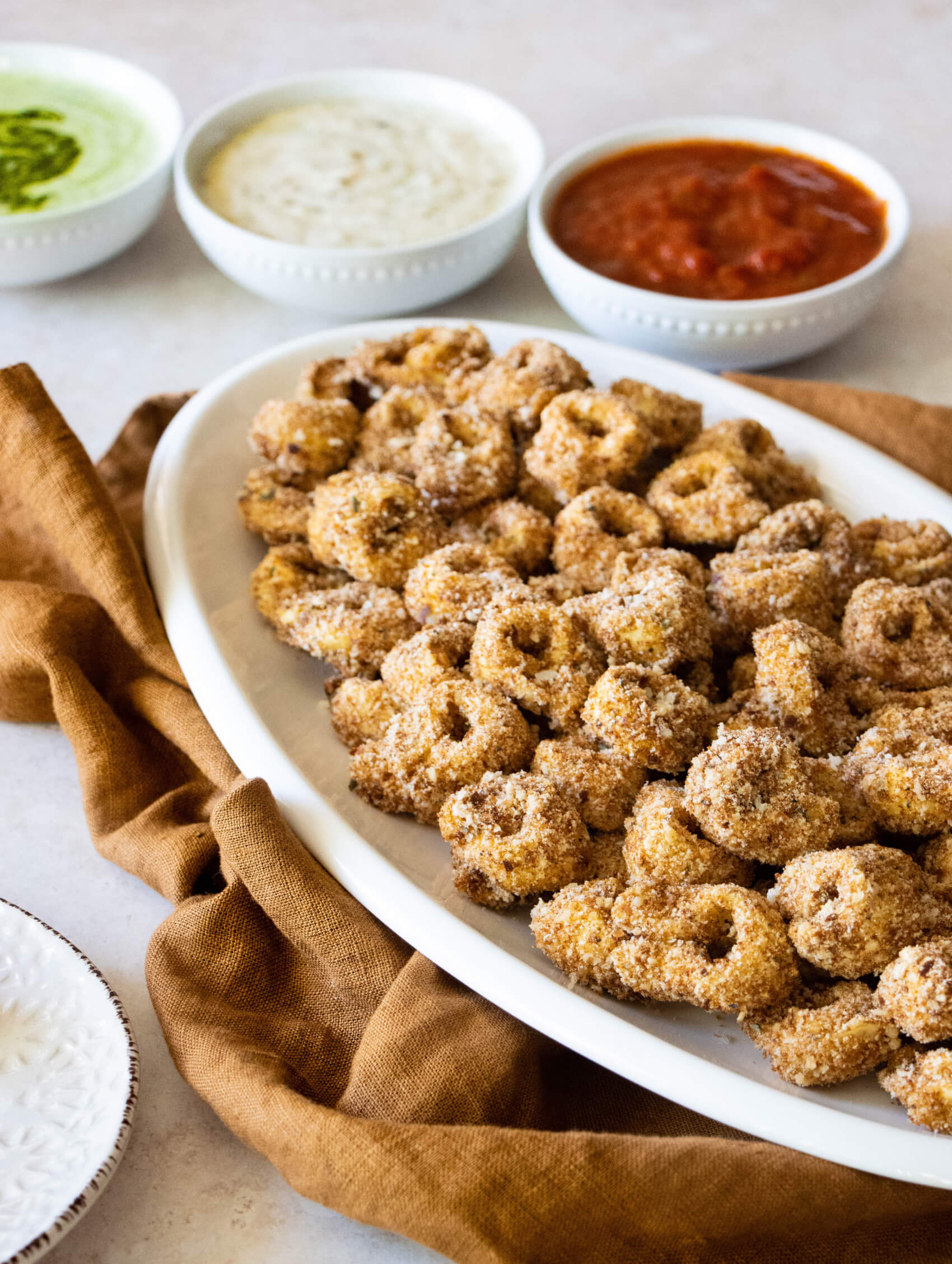 Air Fried Crispy Cheese Tortellini with Dipping Sauce Trio - Armanino ...