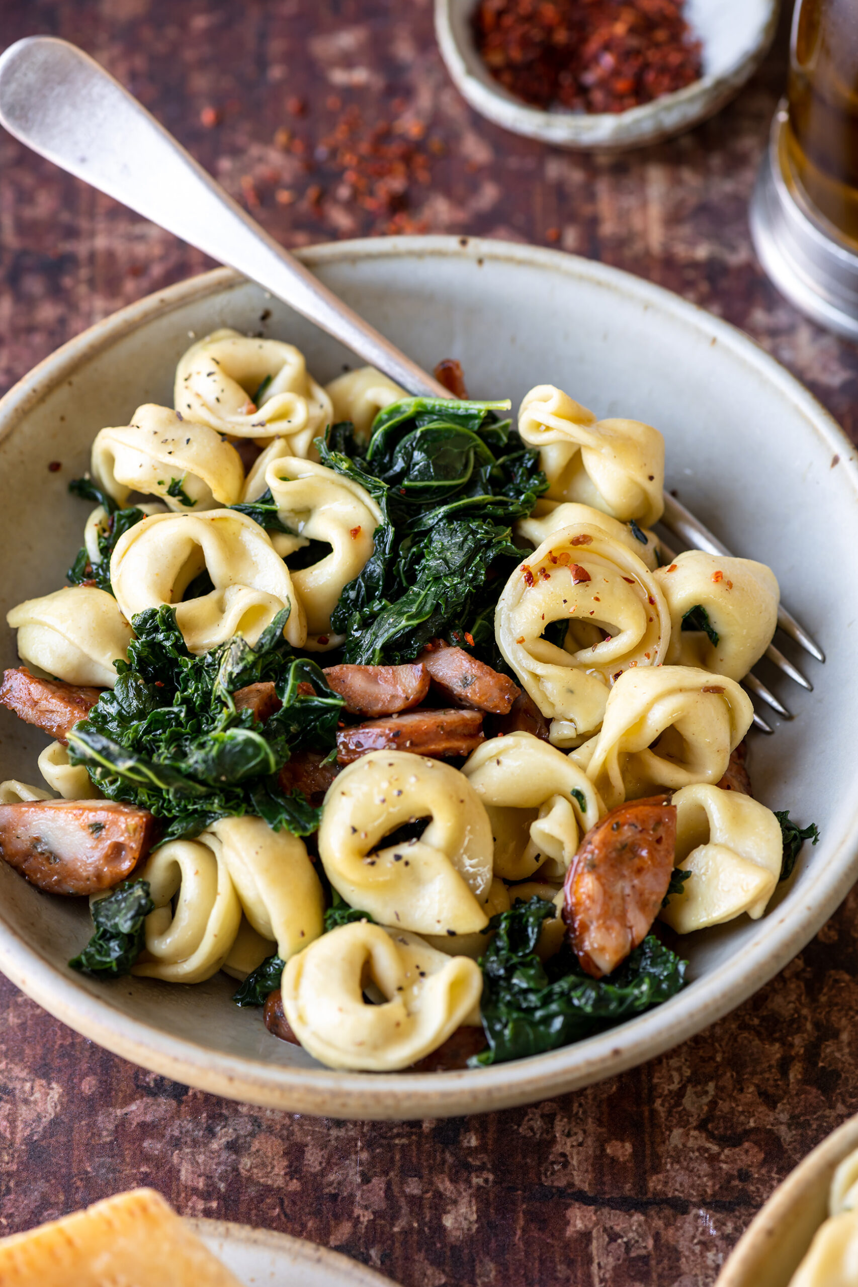 Toasted Tortellini with Kale and Sausage - Armanino Retail